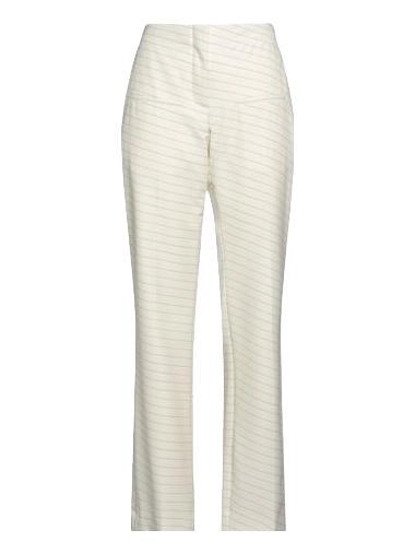 JW Anderson Wool Blend Straight Leg Striped Pants - Ivory