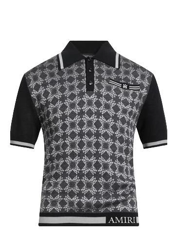 Amiri Polo Shirt Charcoal Size Wool, Viscose - Grey