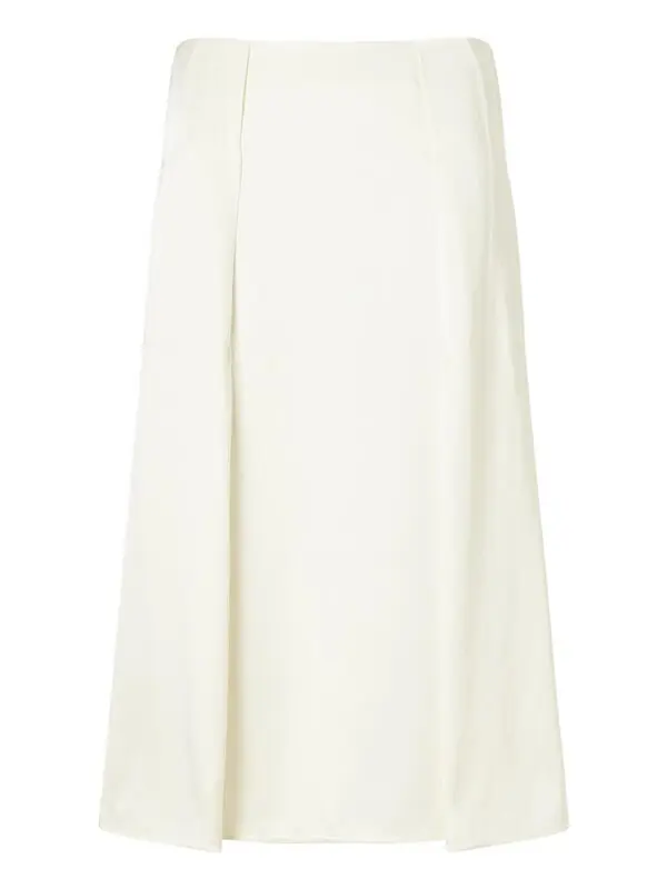 JIL SANDER Pleated Satin Midi Skirt - Neutrals