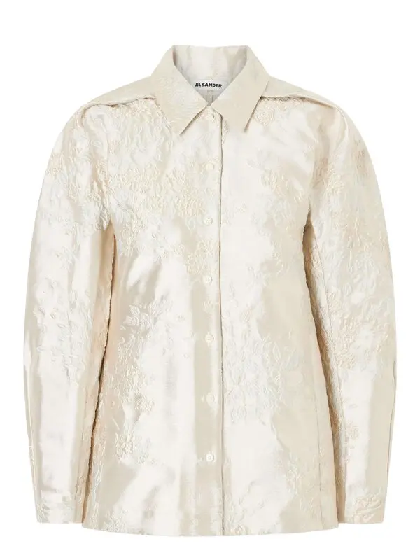 JIL SANDER Floral-jacquard Shirt - Silver