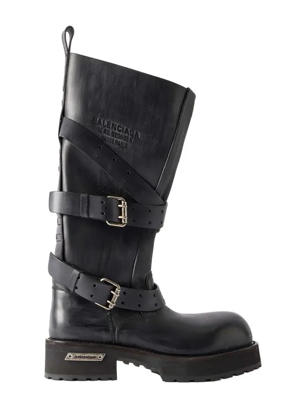 Balenciaga Venom Leather Ankle Boots - Black