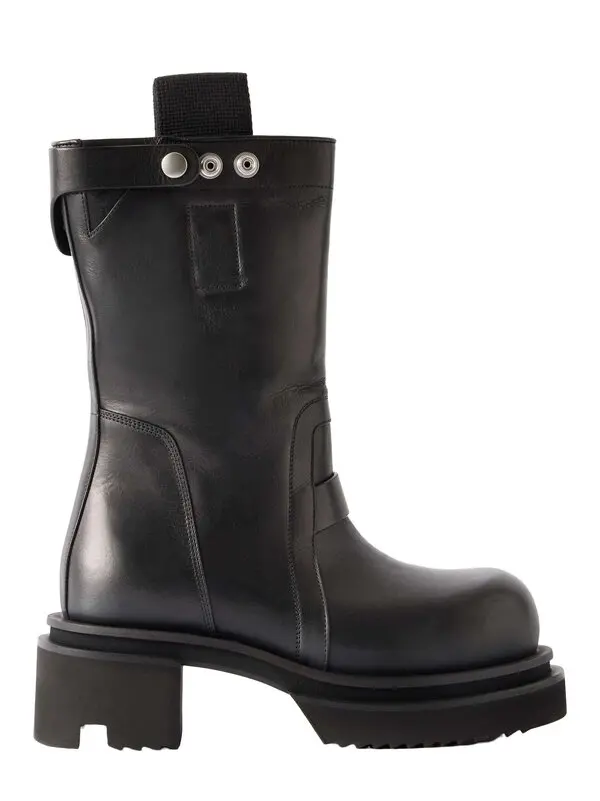 Rick Owens Bogun Leather Knee Boots - Black