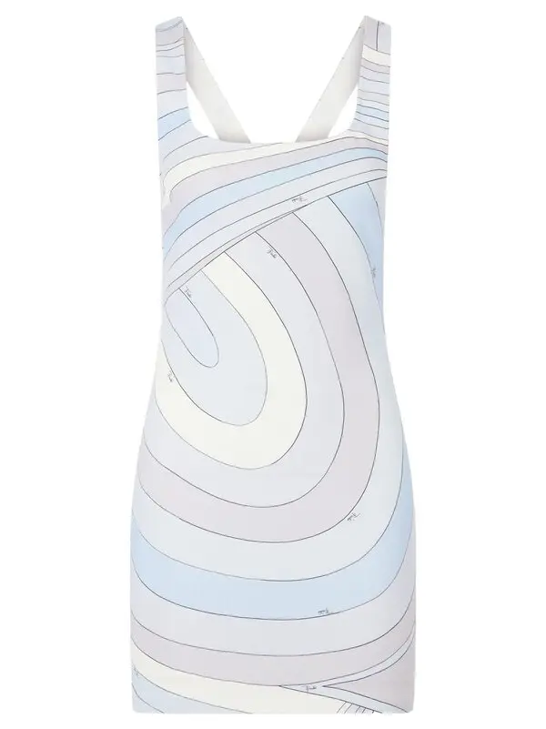 Emilio Pucci Printed Stretch-jersey Mini Dress - Blue