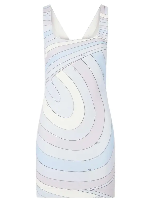 Emilio Pucci Printed Stretch-jersey Mini Dress - Light Blue
