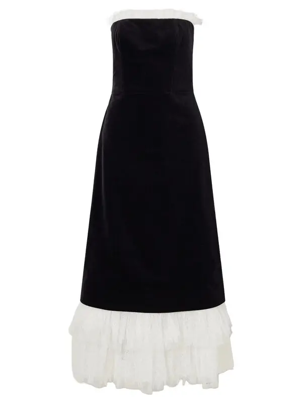 Costarellos Isabetta Strapless Midi Dress - Black