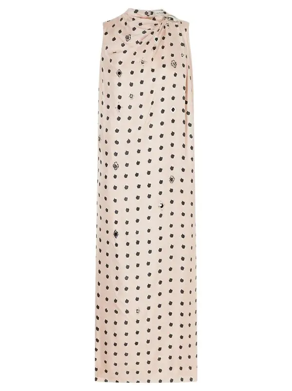 Altuzarra Jackie Bead-embellished Printed Silk-satin Maxi Dress - Pink