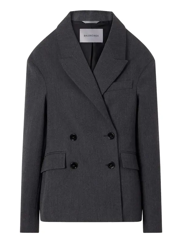 Balenciaga Stola Double-breasted Wool Jacket - Gray
