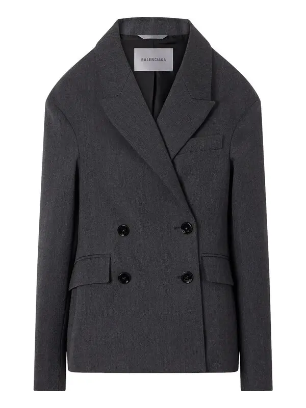 Balenciaga Stola Double-breasted Wool Jacket - Gray