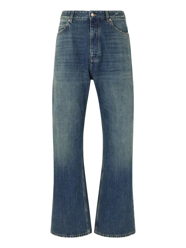 Balenciaga Straight-leg Distressed Jeans - Blue