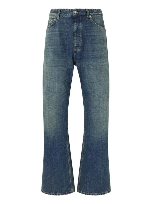 Balenciaga Straight-leg Distressed Jeans - Blue