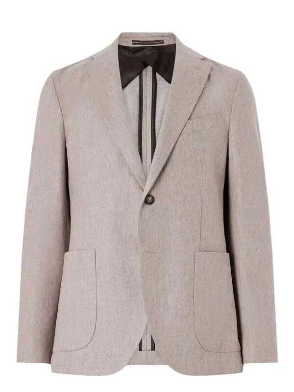 SLOWEAR Wool-blend Flannel Blazer - Neutrals