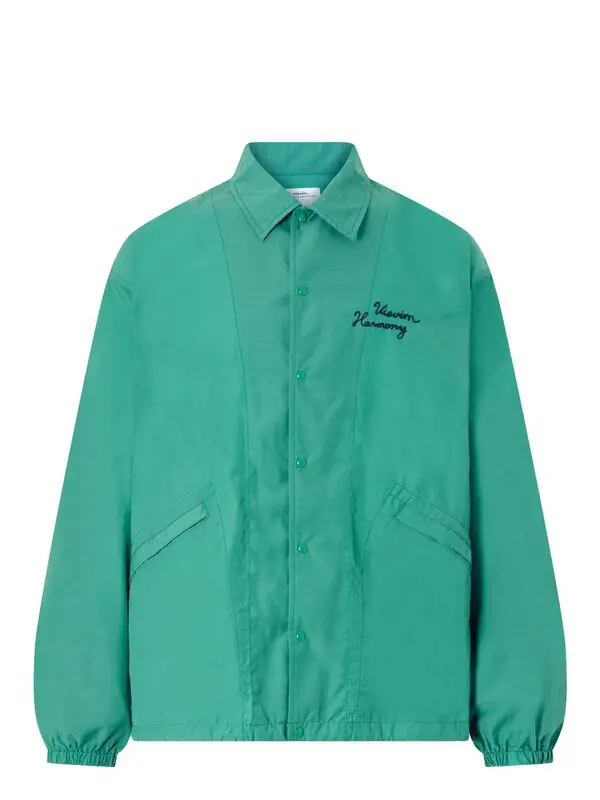 Visvim Windfall Embroidered Wool-blend Jacket - Green