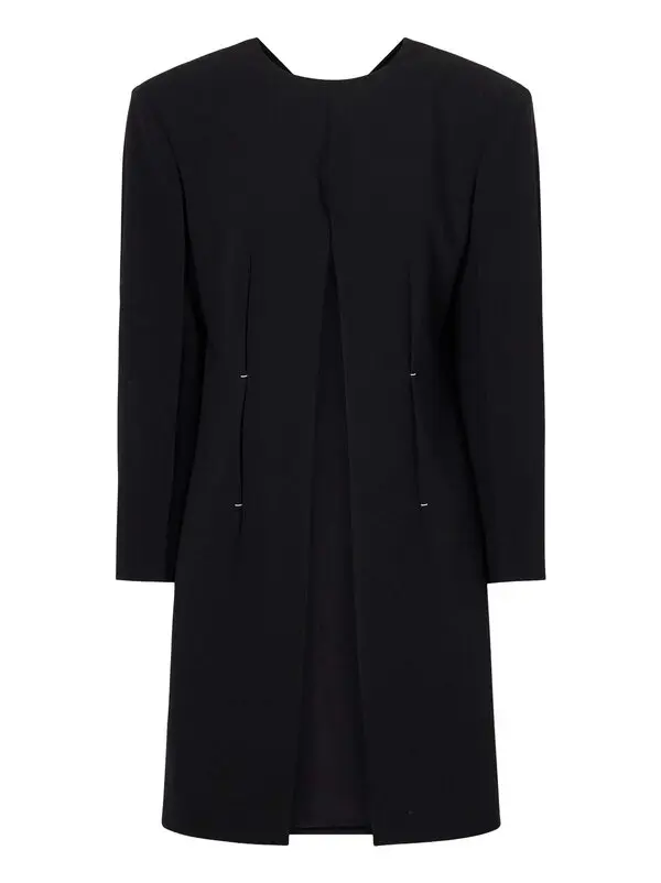 JIL SANDER Pleated Wool Blouse - Black