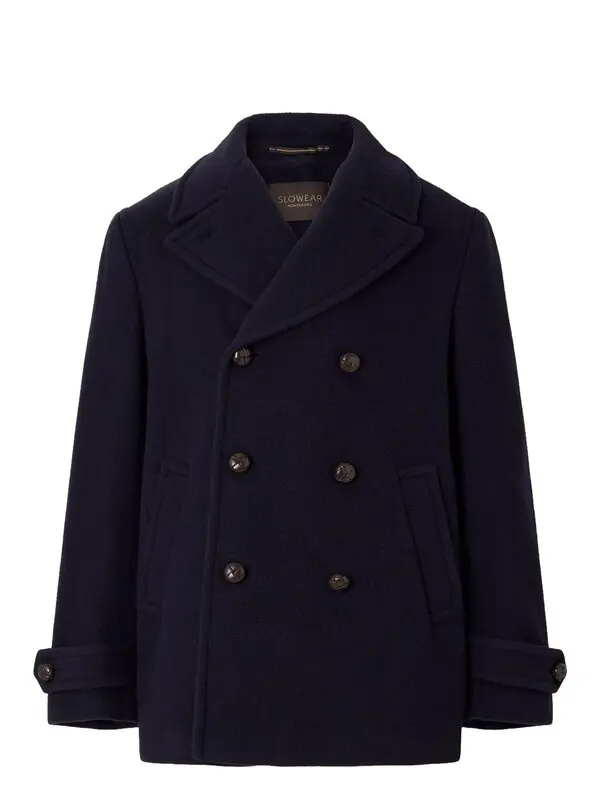 SLOWEAR Montedoro Wool-blend Peacoat - Blue