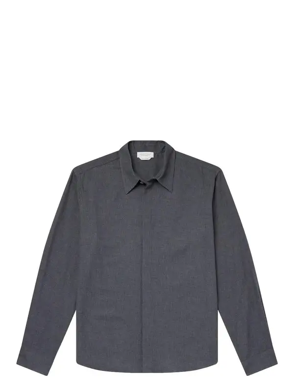 Gabriela Hearst Abbe Cotton And Cashmere-blend Shirt - Gray