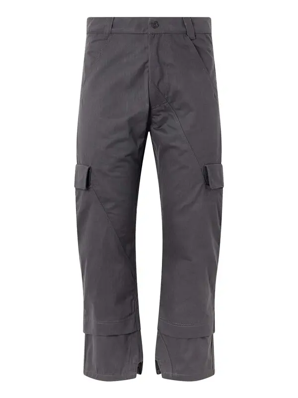 ADON Straight-leg Cotton Herringbone Trousers - Gray
