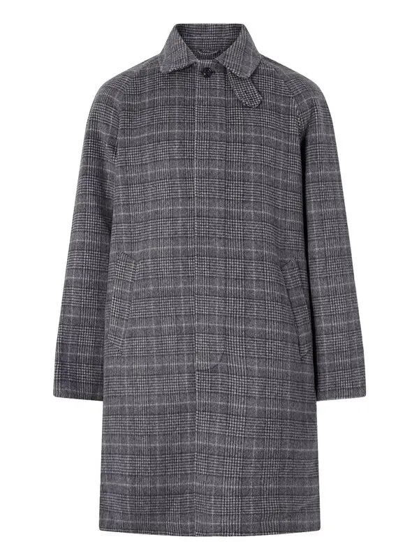 Hartford Craig Wool-blend Checked Coat - Gray