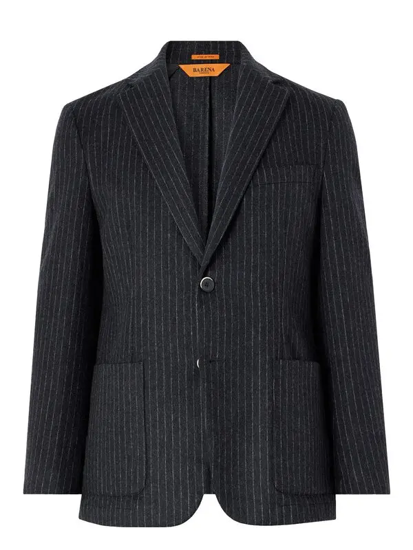 Barena Venezia Pinstriped Wool-blend Blazer - Gray