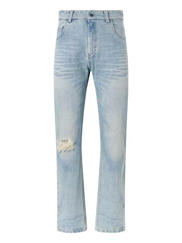 ADON Straight-leg Distressed Jeans - Blue