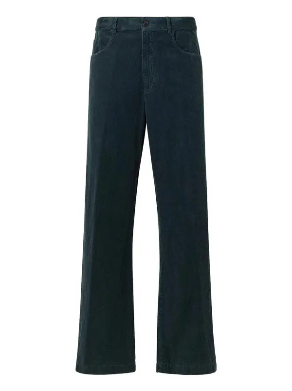 Dries Van Noten Straight-leg Cotton-corduroy Trousers - Green