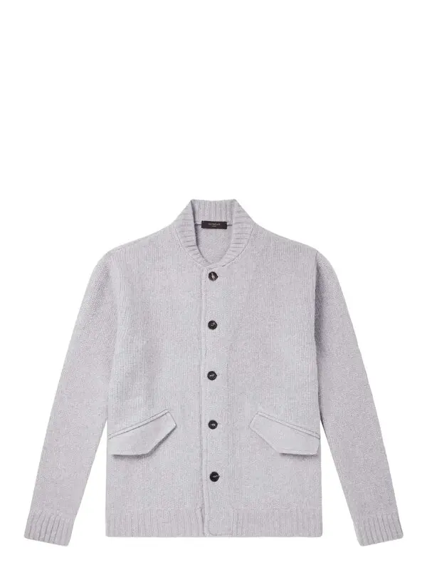 SLOWEAR Wool And Cashmere-blend Knitted Bomber Jacket - Gray