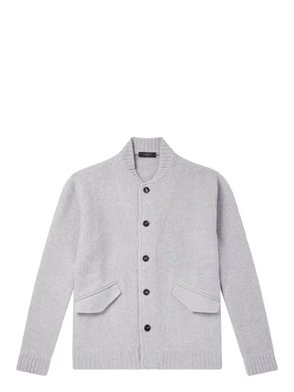 SLOWEAR Wool And Cashmere-blend Knitted Bomber Jacket - Gray
