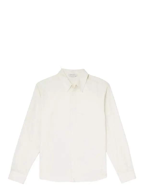 Gabriela Hearst Abbe Cotton And Cashmere-blend Shirt - Neutrals