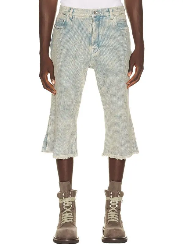 Rick Owens Bolan Cutoffs In Blue - Indigo