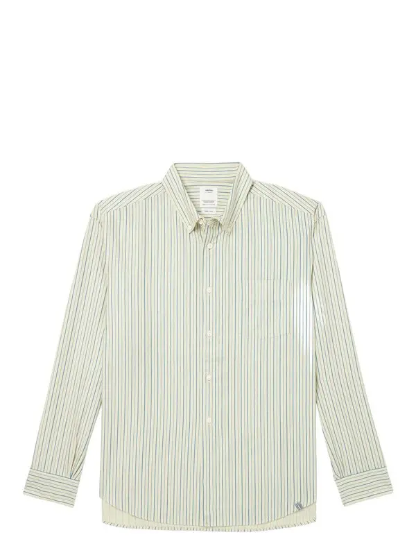 Visvim Beiler Striped Cotton Oxford Shirt - Green