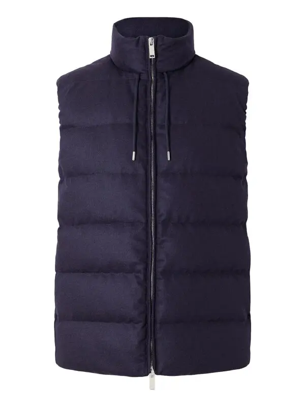 SLOWEAR Padded Wool And Cashmere-blend Gilet - Blue