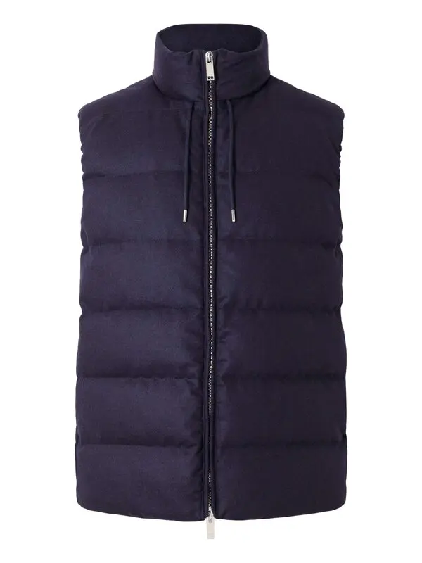 SLOWEAR Padded Wool And Cashmere-blend Gilet - Navy