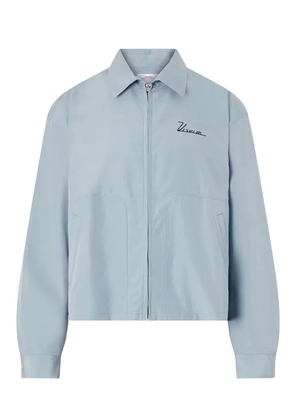 Visvim Somer Swing Printed Silk And Wool-blend Jacket - Light Blue