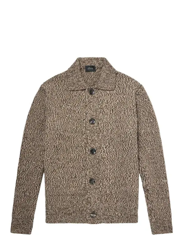 Brioni Wool-mouliné Sweater - Brown