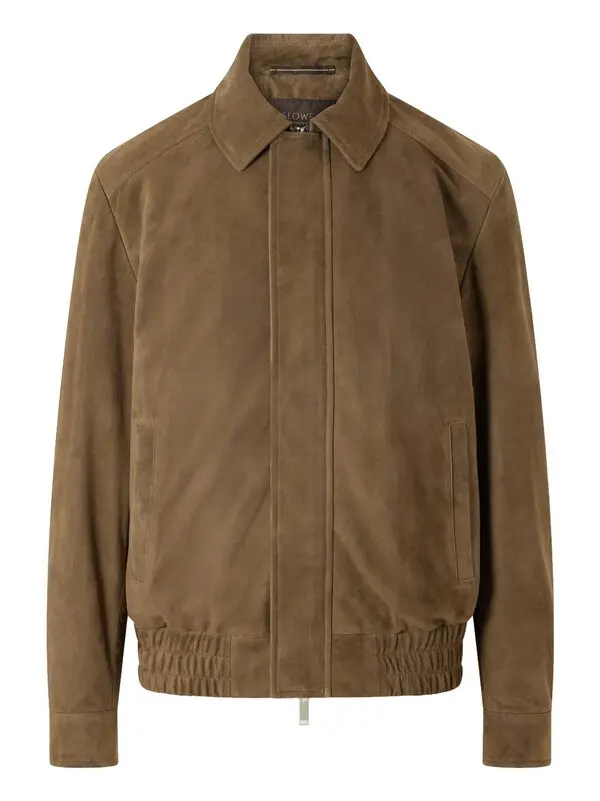 SLOWEAR Montedoro Suede Blouson Jacket - Green