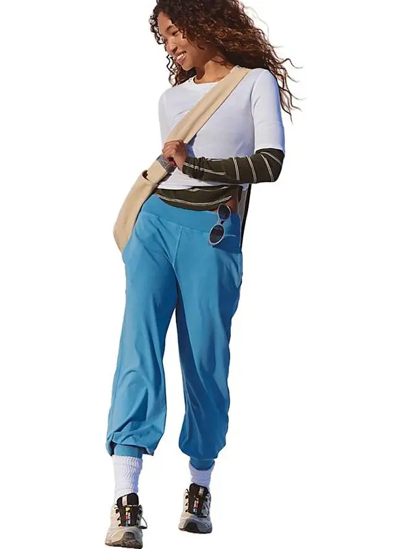 Free People Hot Shot Joggers - Blue Fog