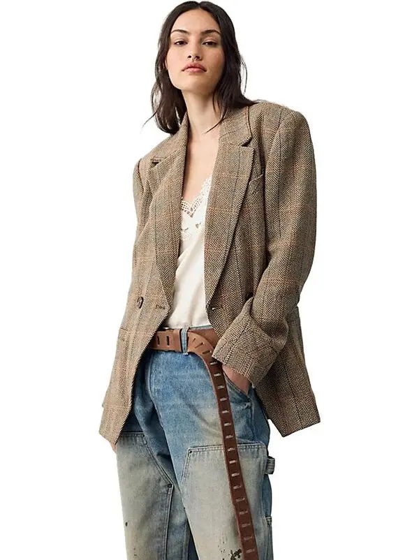 Free People Shiloh Blazer - Brown Combo