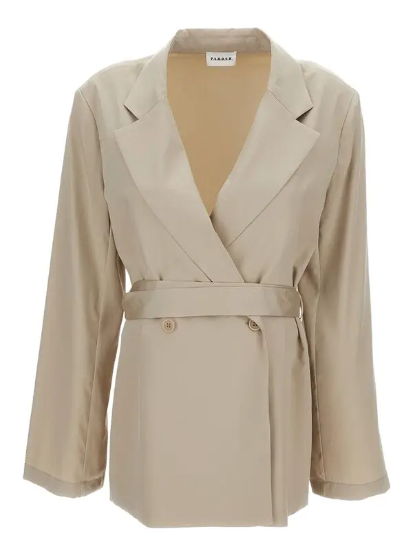 PAROSH Giacca Con Cintura - Beige