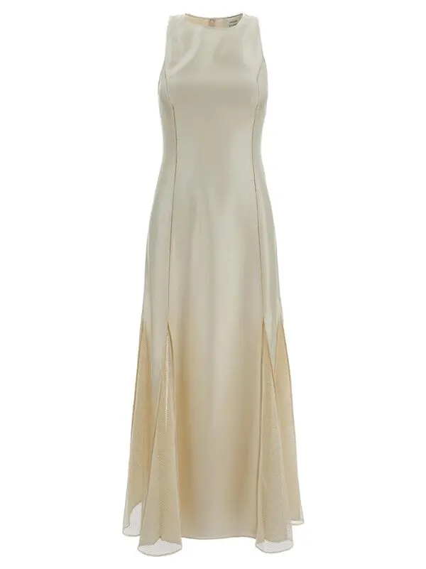 Loulou De Saison Maxi Abito Con Dettagli Iraka - Beige