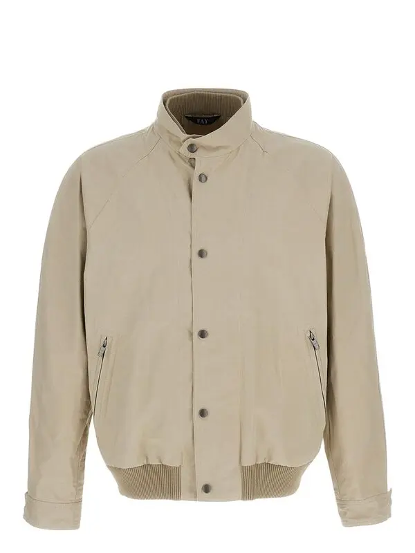 FAY Bomber In Gabardine Tecnico - Beige