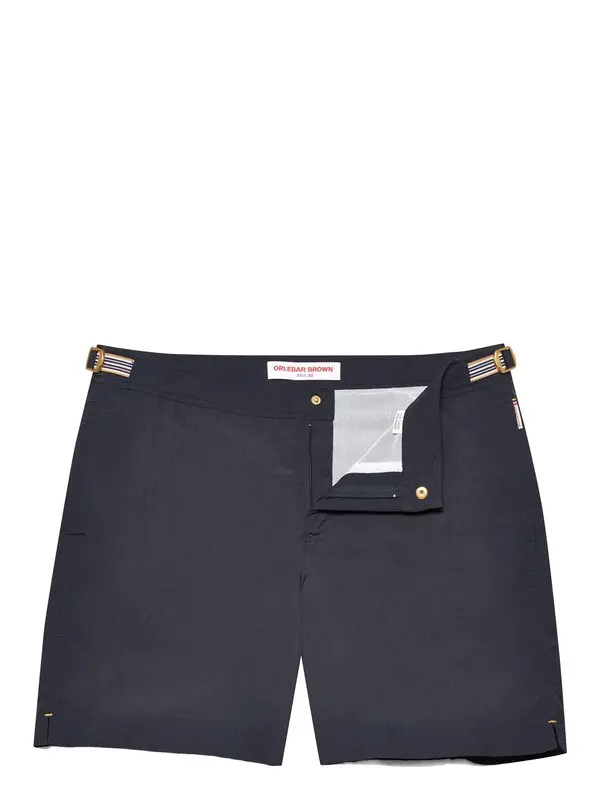 Orlebar Brown Night Iris Mid-length Waist Tape Trim Swim Shorts - Blue