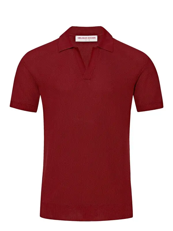 Orlebar Brown Tailored Fit Mercerised Cotton Polo Shirt - Copper Red