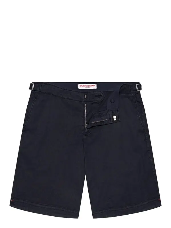 Orlebar Brown Longer-length Gart Dye Linen-blend Shorts In Night Iris - Blue