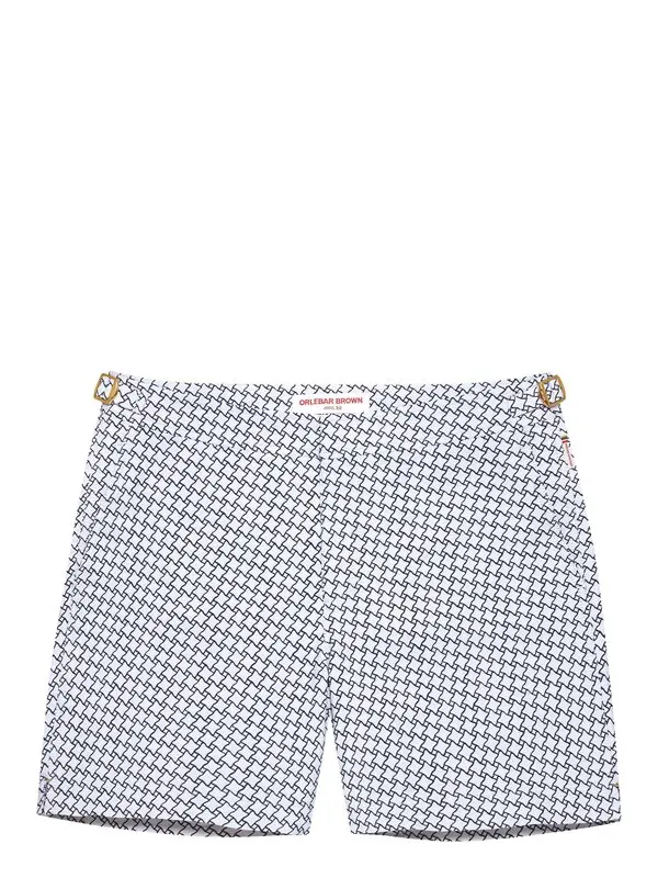 Orlebar Brown Mid-length Geo Jacquard Swim Shorts - White
