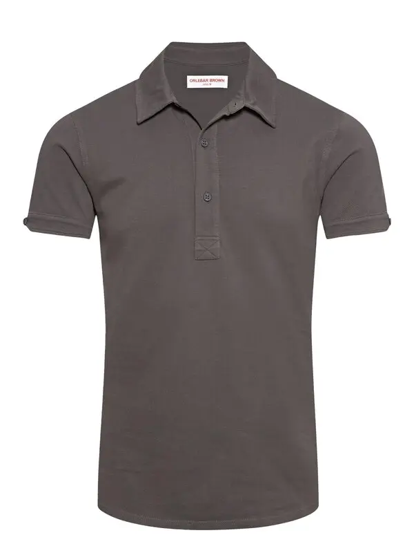 Orlebar Brown Tailored Fit Pique Polo Shirt In Storm - Grey