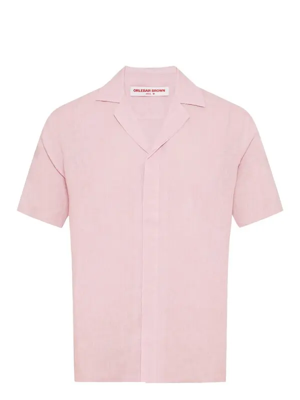 Orlebar Brown Reaxed Fit Itaian Inen Capri Coar Shirt - Rodeo Pink