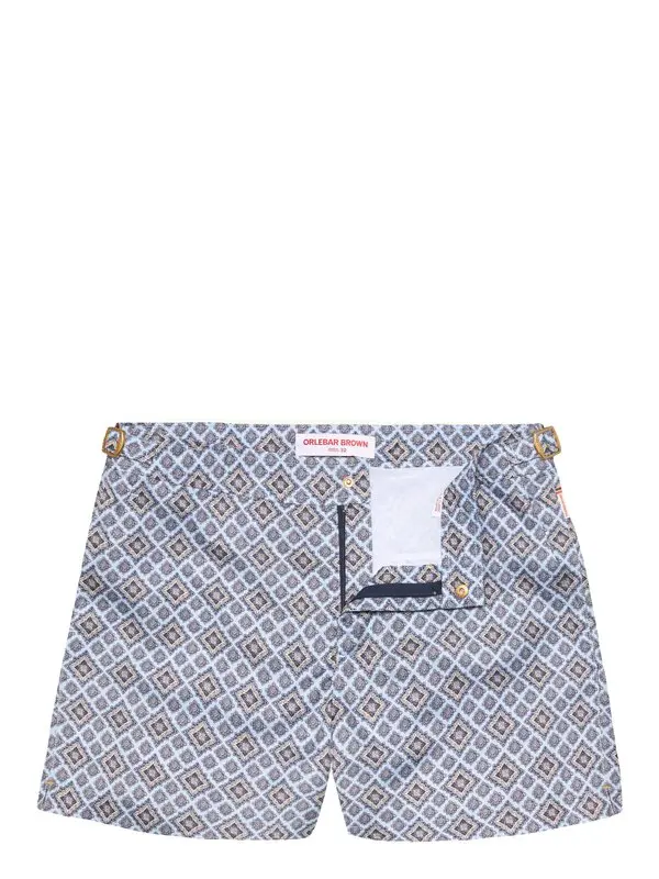 Orlebar Brown Shorter-length Paisley Season Print Swim Shorts - Wave Blue