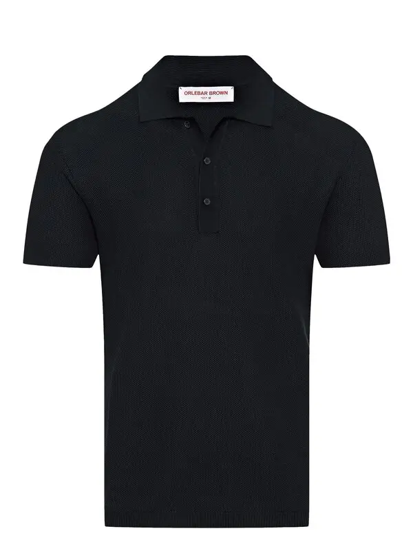 Orlebar Brown Cassic Fit Mercerised Cotton Poo Shirt In Night Iris - Blue