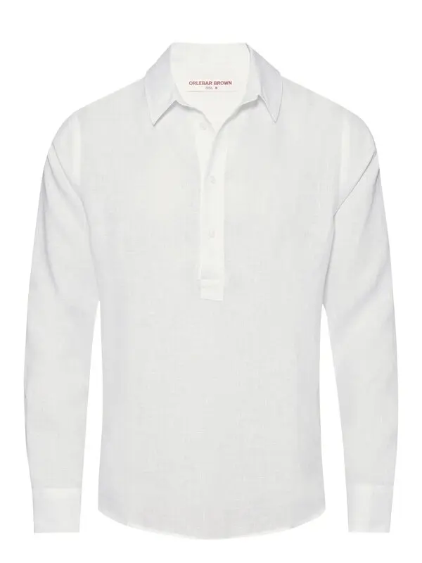 Orlebar Brown Classic Collar Overhead Linen Shirt - White