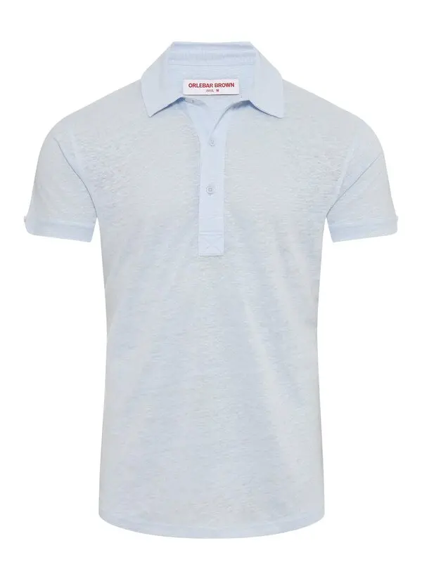 Orlebar Brown Tailored Fit Linen Polo Shirt - Hush