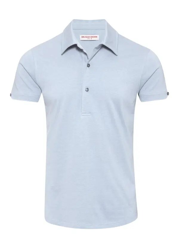 Orlebar Brown Tailored Fit Cotton-ilk Polo Hirt - Springfield Blue